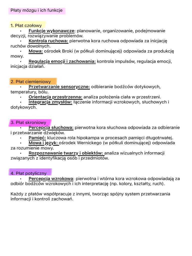 Płaty I Ich Funkcje | PDF