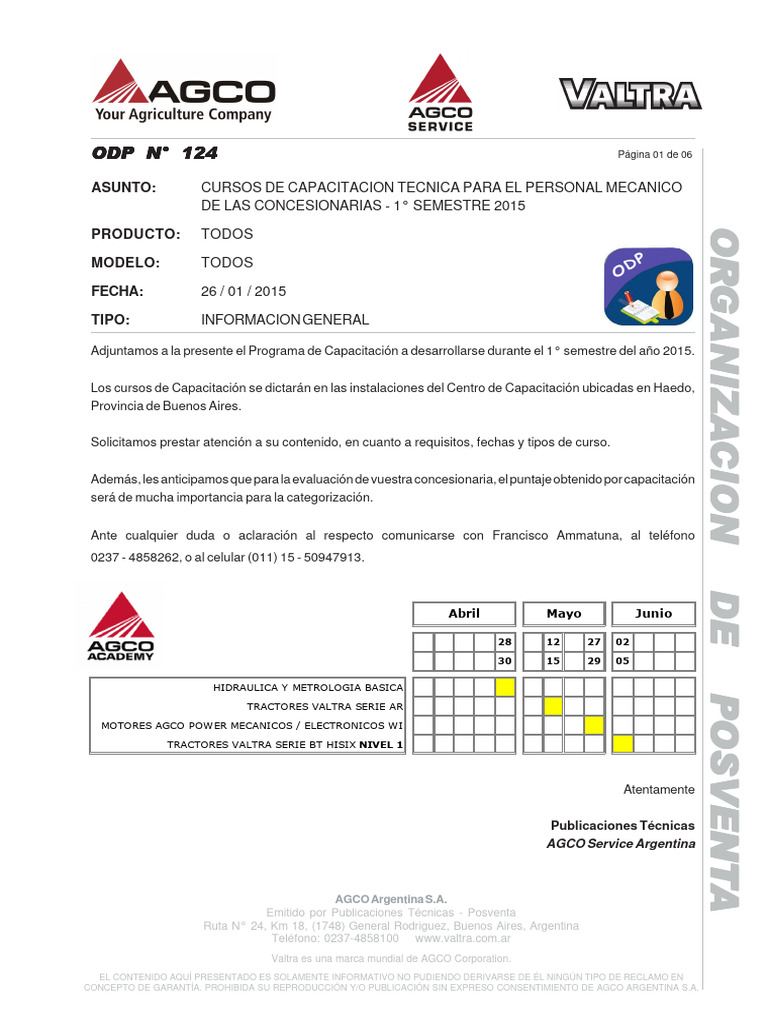 Va Odp 124 - Cursos de Capacitacion Tecnica para El Personal Mecanico ...