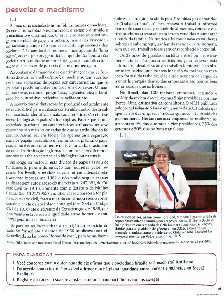 Desvelar o machismo | PDF