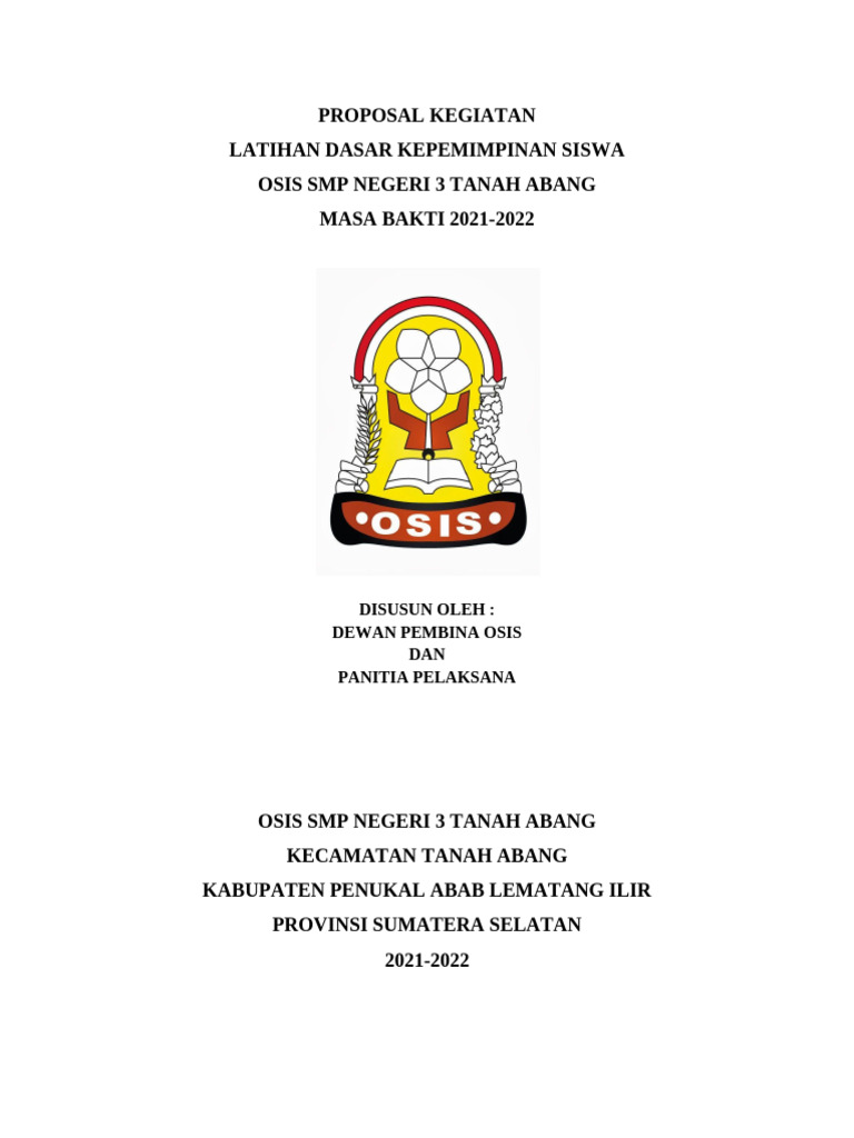 Proposal Kegiatan Ldk Osis 2021-2022 | PDF