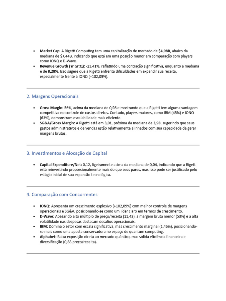 RGTI - Estudo Comparativo Complementar | PDF