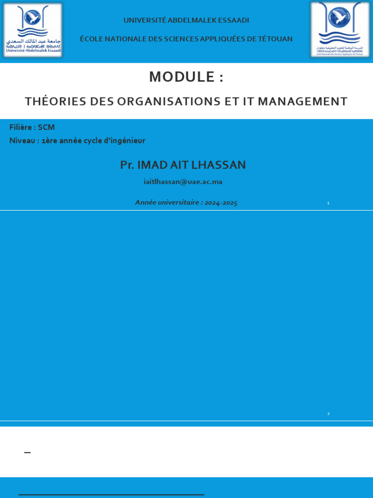 CHAPITRE 2 - MODULE THEORIES DES ORGANISATIONS | PDF | Direction