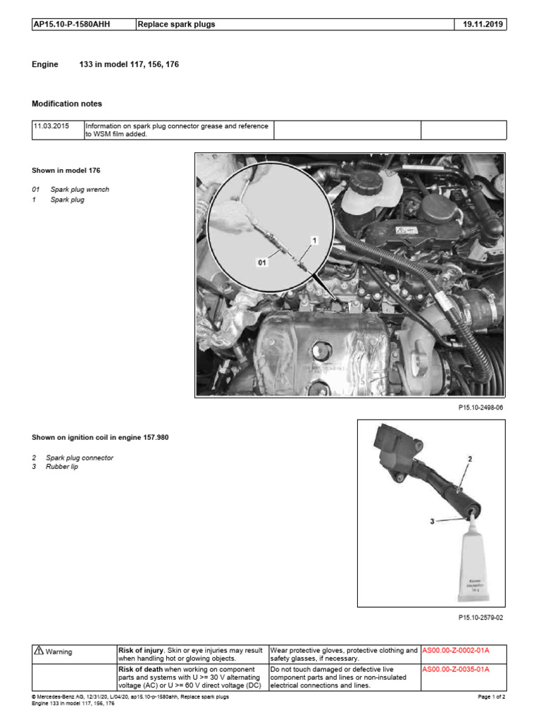 GLA45AMG 156 133 Replace Spark Plugs | PDF | Electrical Connector ...