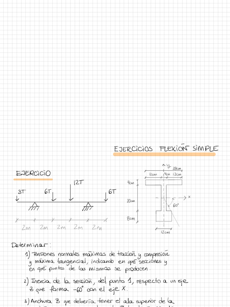 T5-Flexión Simple - Ejercicios Clase | PDF