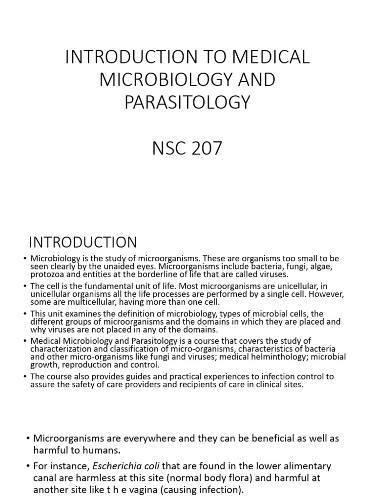 Introduction To Medical Microbiology and Parasitology | PDF | Bacteria ...
