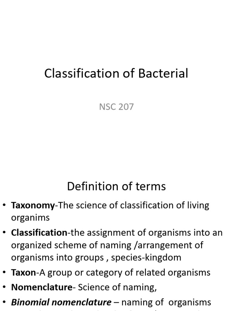 Bacterial Classification note | PDF | Bacteria | Species
