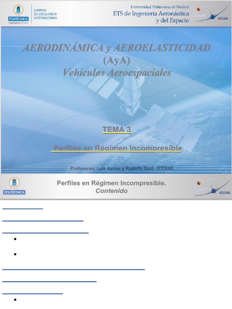 Tema 03 - PERFILES en Incompresible - AyA Curso 22-23 - V07 | PDF | Levantar (Fuerza ...