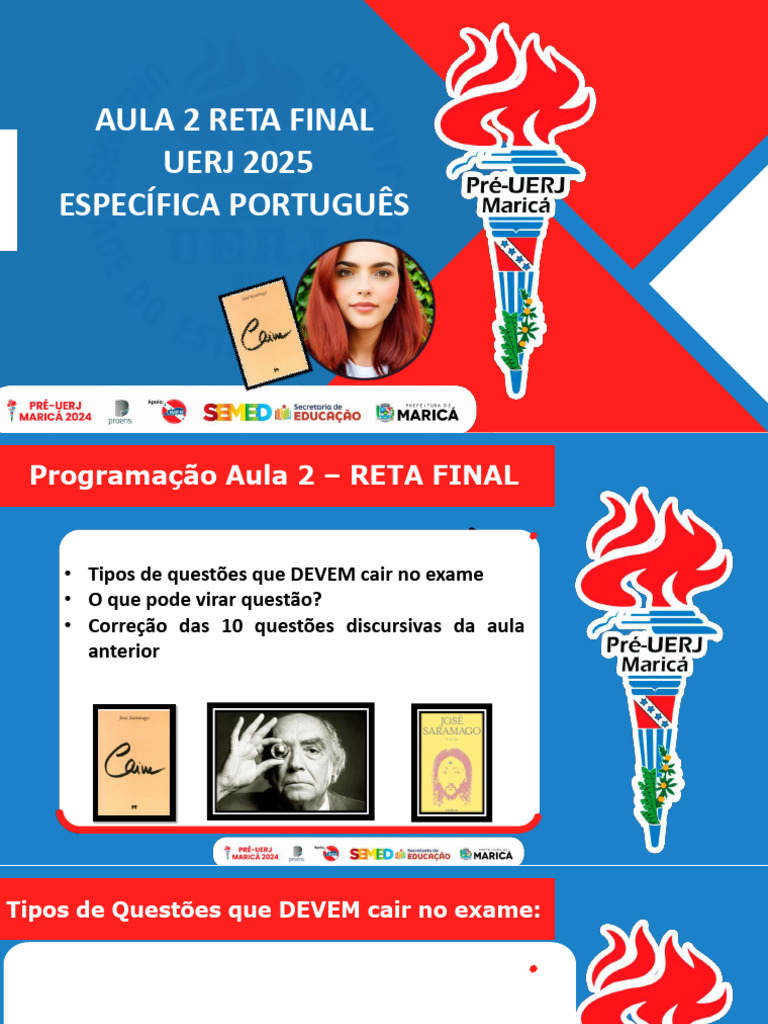 Aula 2 Reta Final - Alunos PRÉ-UERJ Profe PatySantos | PDF | Abraão ...