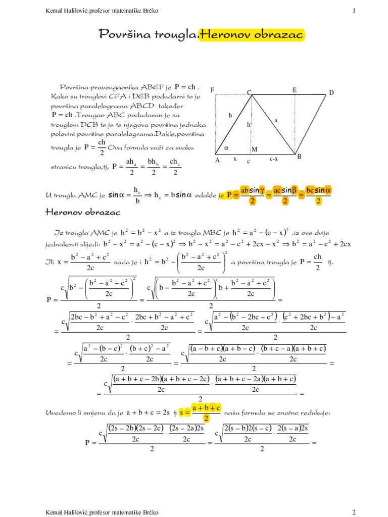 Heronov Obrazac | PDF