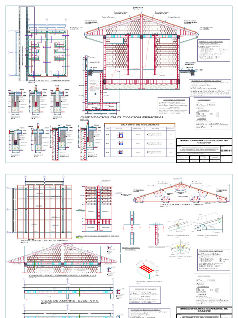 5.3.4.plano de Estructuras SSHH | PDF | Fundación (Ingeniería) | Construyendo tecnología