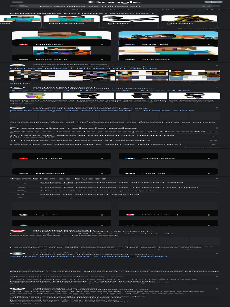 Personajes de Minecraft - Buscar Con Google | PDF