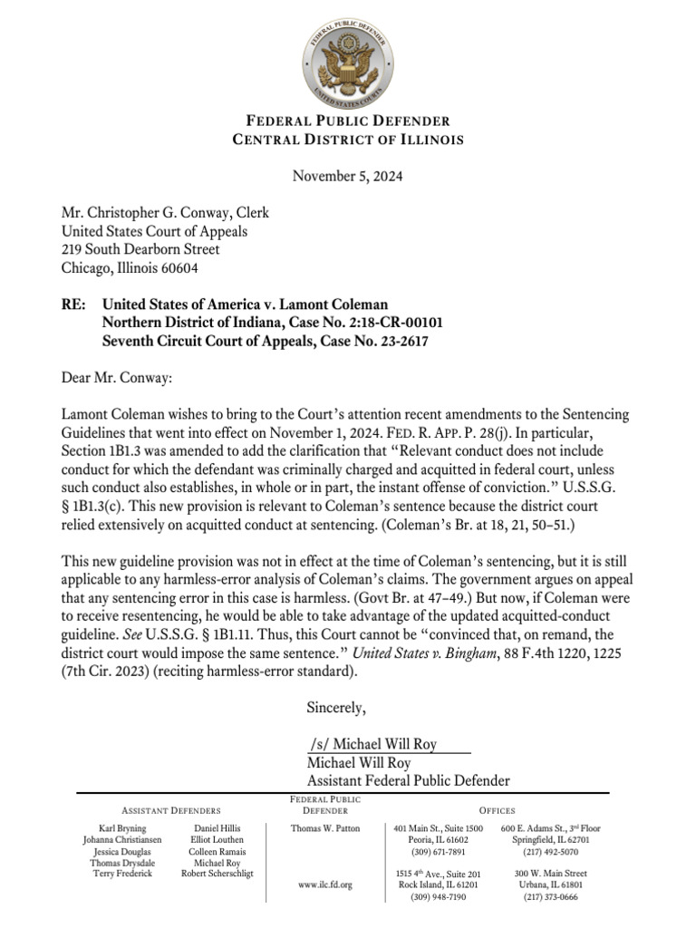Coleman 28j sentencing | PDF | United States Federal Sentencing ...