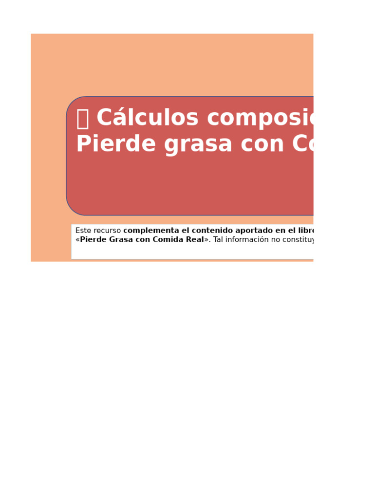 Cálculos Composición Corporal para Mujer 2 | PDF | Energía alimentaria | Nutrición
