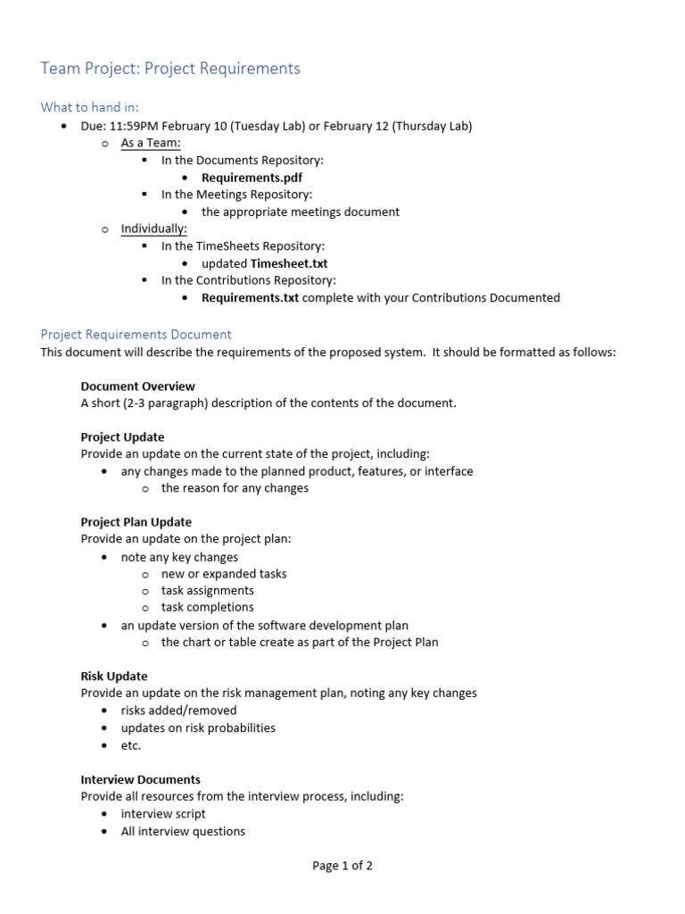 p 2 Requirements | PDF | Systems Engineering | Software Development