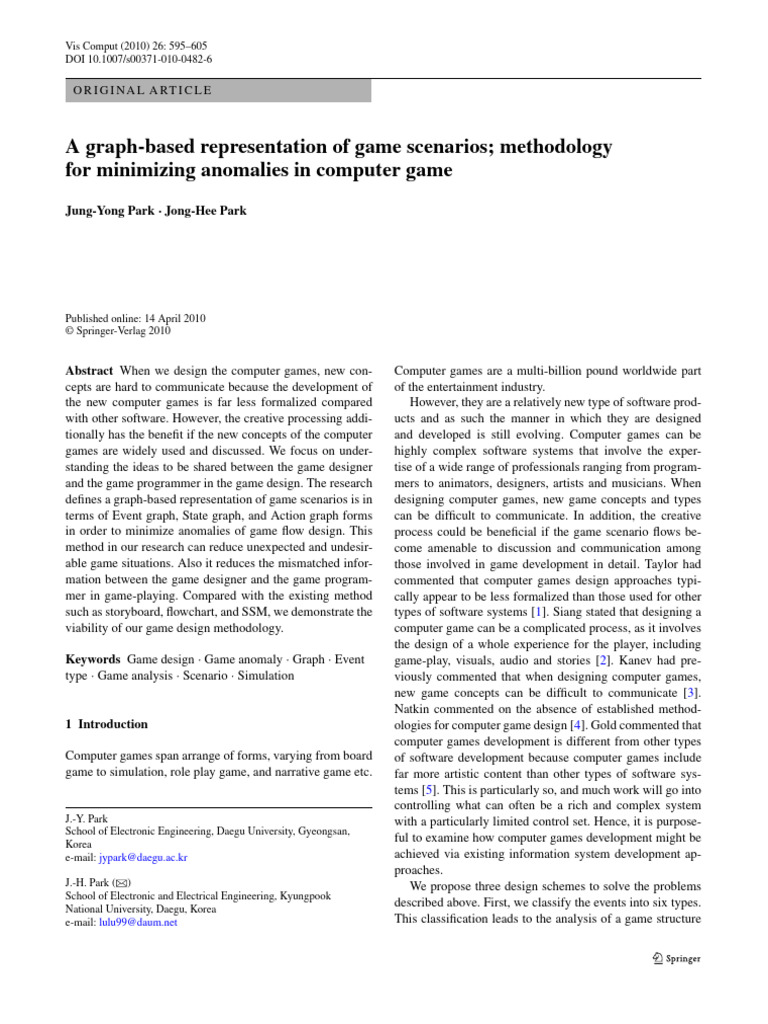 A Graph-Based Representation of Game Scenarios | PDF | Verb | Function ...