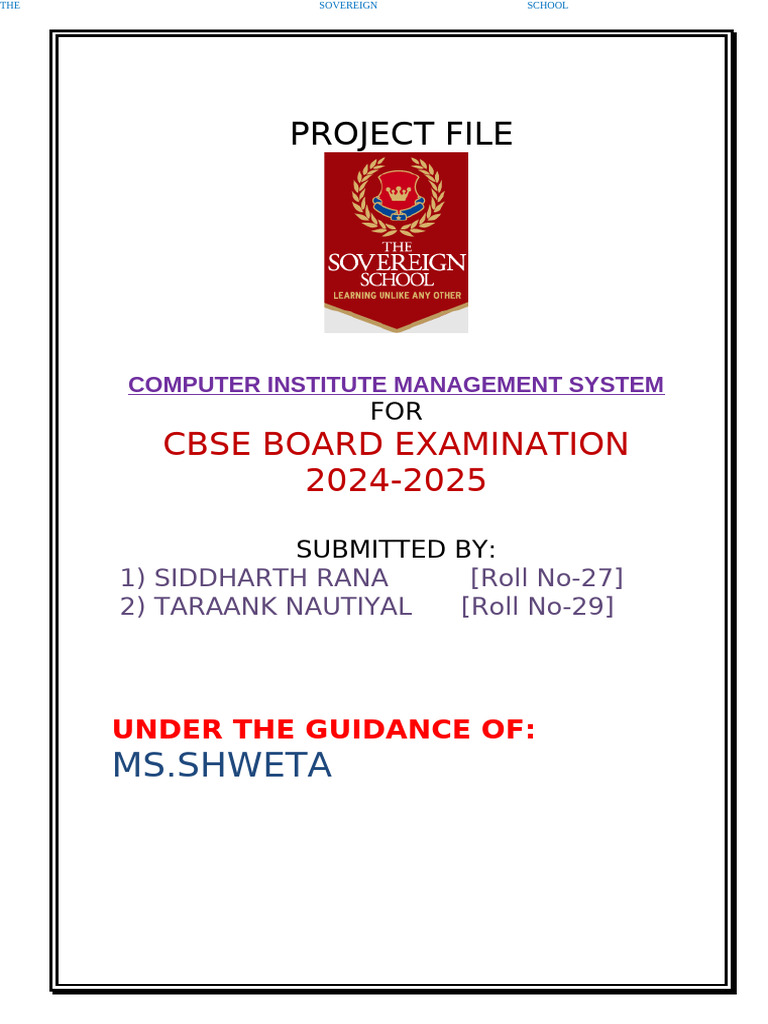Computer Institute Ptoject | PDF | Databases | My Sql