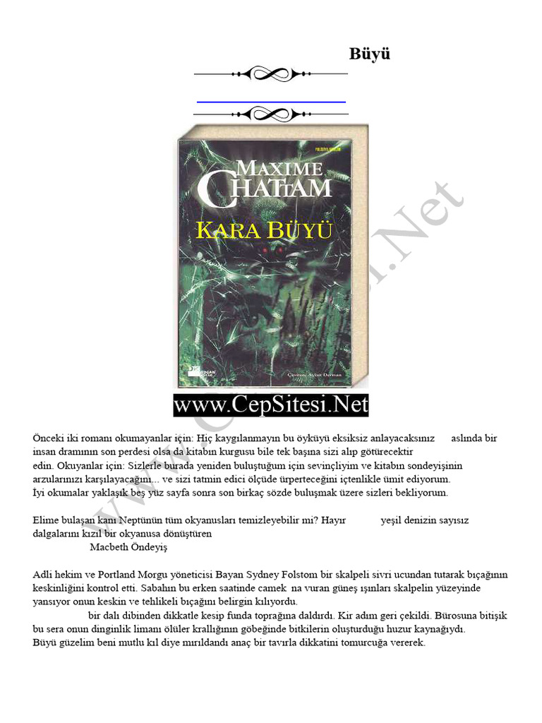 Kara Buyu Maxime Chattam 1349 | PDF