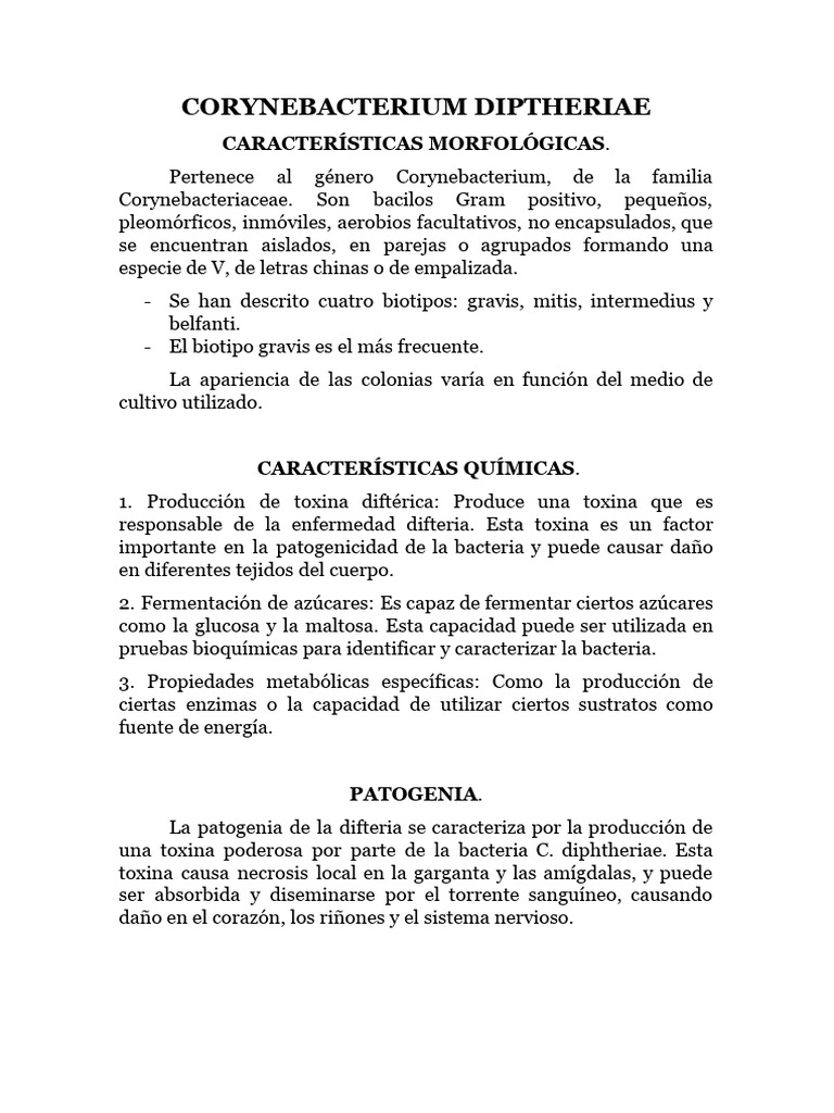 Corynebacterium diptheriae | PDF | Epidemiología | Microbiología