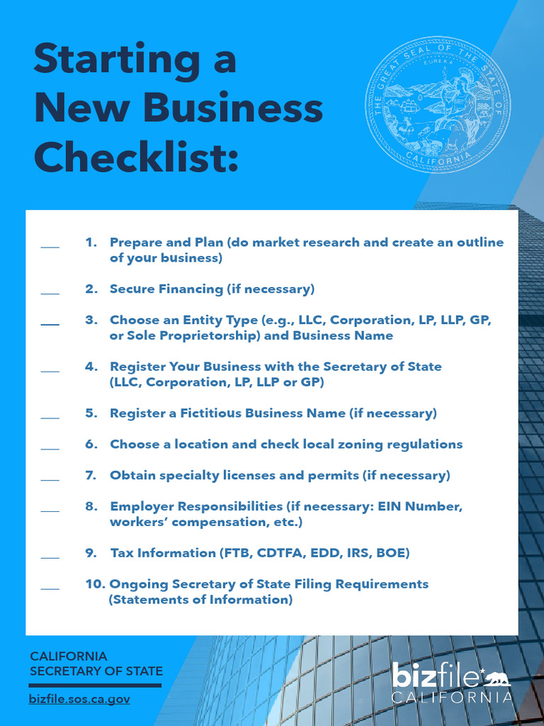 California Bizfile Checklist | PDF