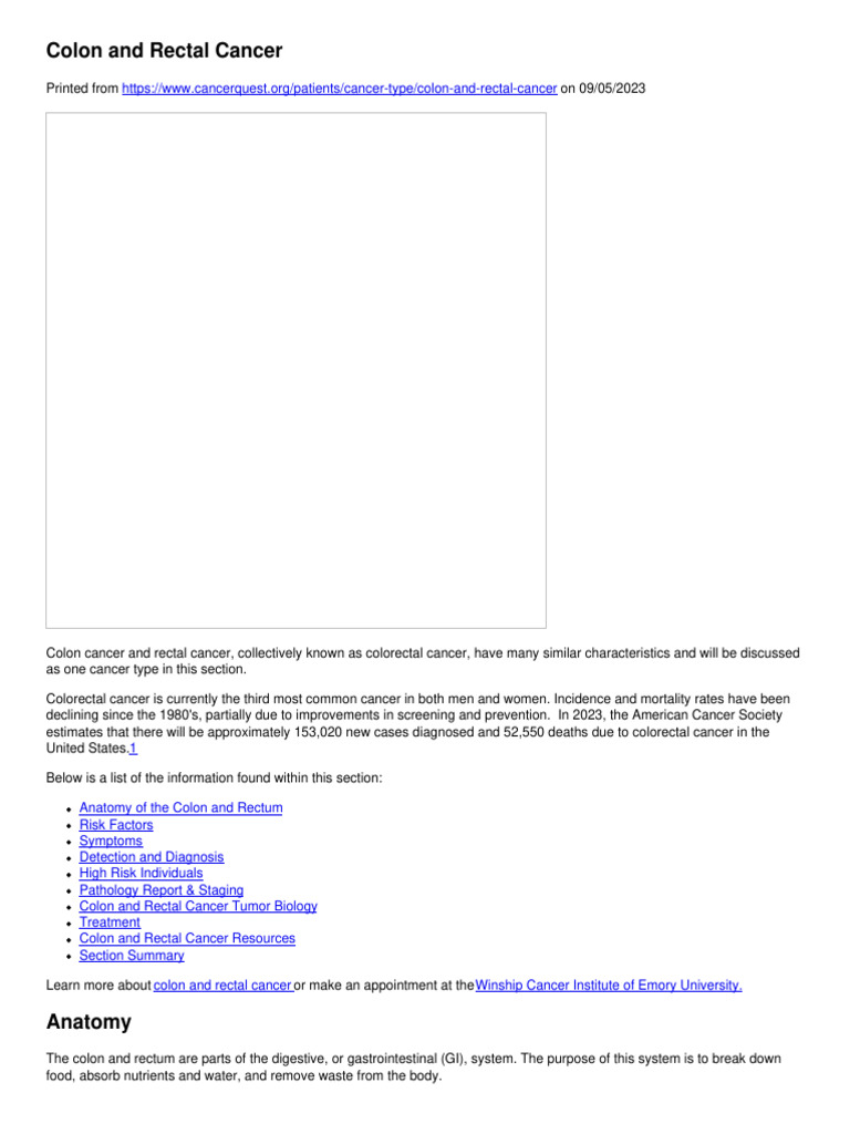 Colon And Rectal Cancer Pdf Colorectal Cancer Cancer