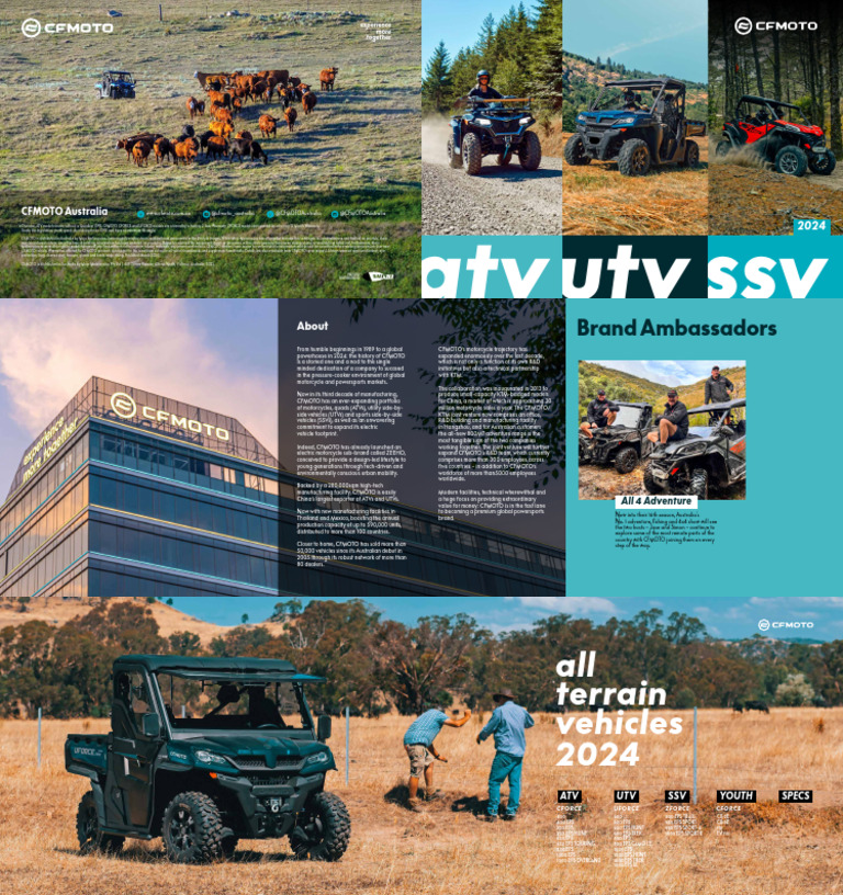 97355_2024 atv utv ssv brochure cfmoto | PDF | Four Wheel Drive | Steering