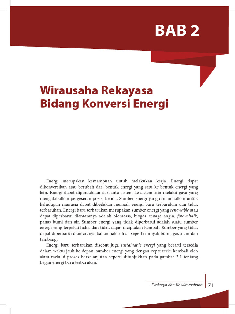 PKWU BAB 2 Rekayasa Konversi Energi | PDF