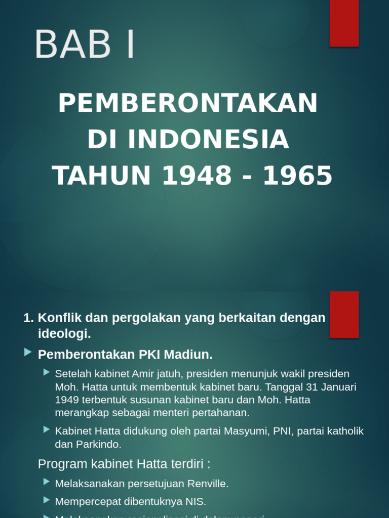 Bab 1 Pemberontakan Di Indonesia TH 1948-1965 | PDF