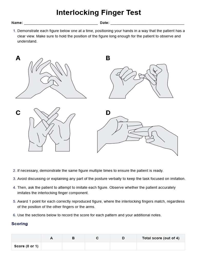 Interlocking Finger Test | PDF