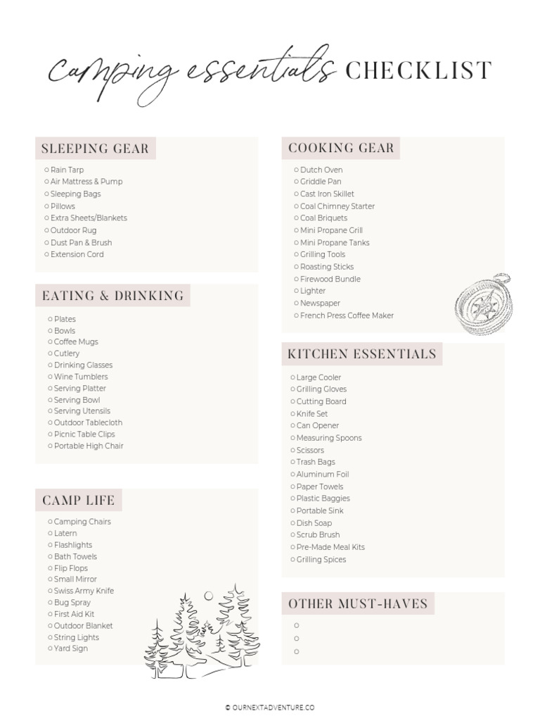 Camping Essentials Checklist | PDF