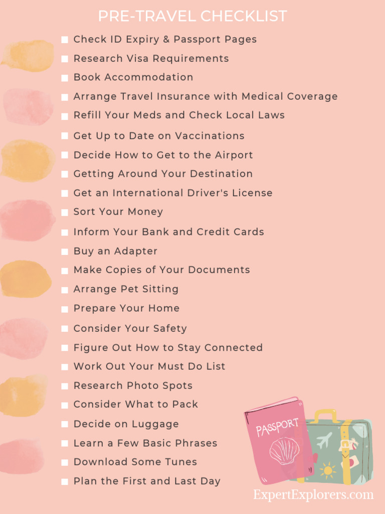 Pre-Travel Checklist | PDF