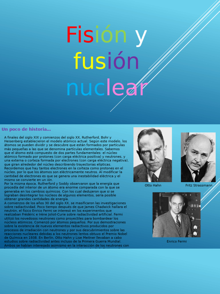 Fisión y fusión nuclear: conceptos clave | PDF | Fisión nuclear | La ...