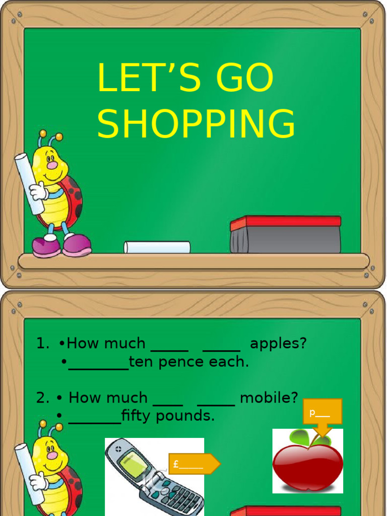 Lets Go Shopping PPT Fun Activities Games 6366 | PDF