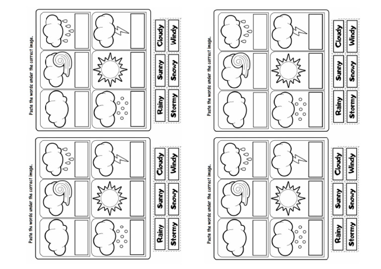 Weather Words-Cut and Paste | PDF