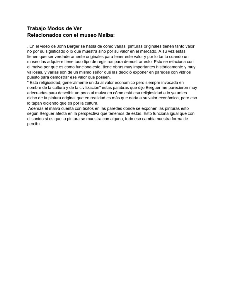 Trabajo Modos de Ver | PDF