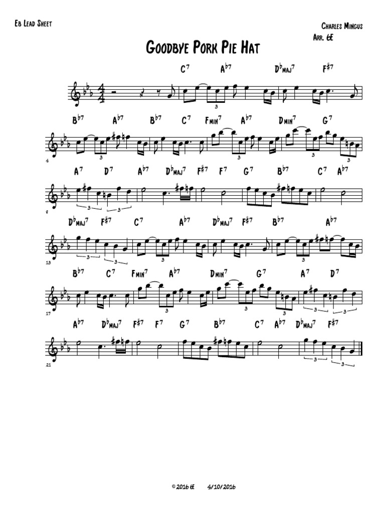 Goodbye Pork Pie Eb | PDF