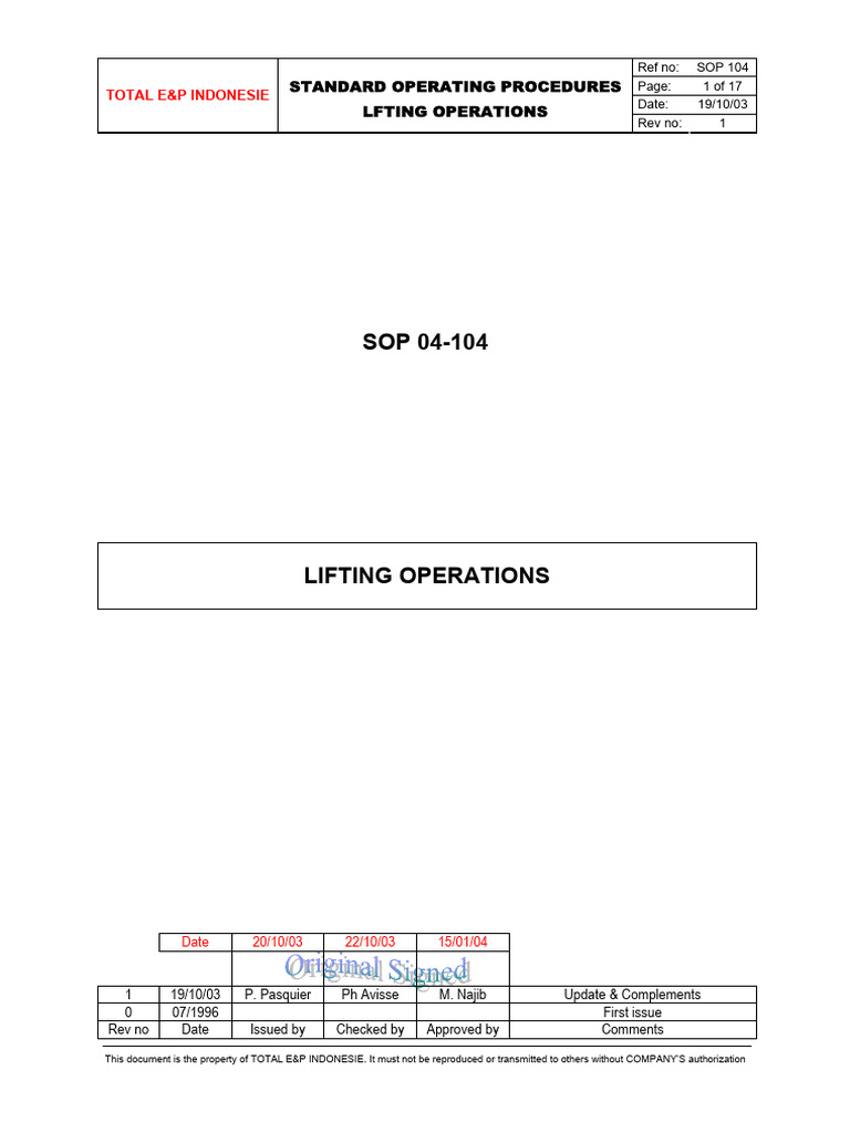 SOP-04-104 | PDF | Crane (Machine) | Deep Foundation