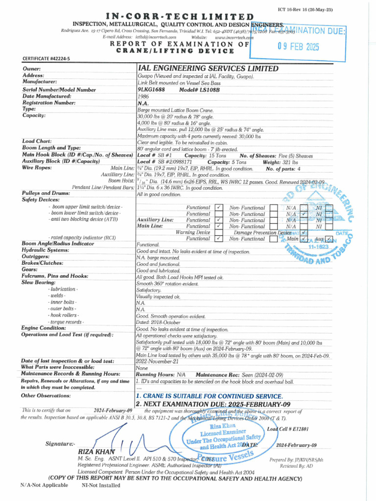 42224-5&8 Crane & Davit - IAL Engineering | PDF