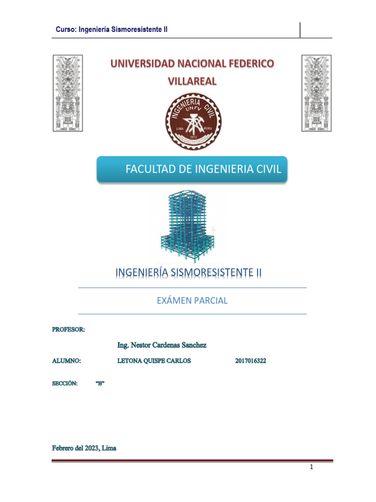Carlos Letona Quispe - Sismo Ii - Parcial | PDF