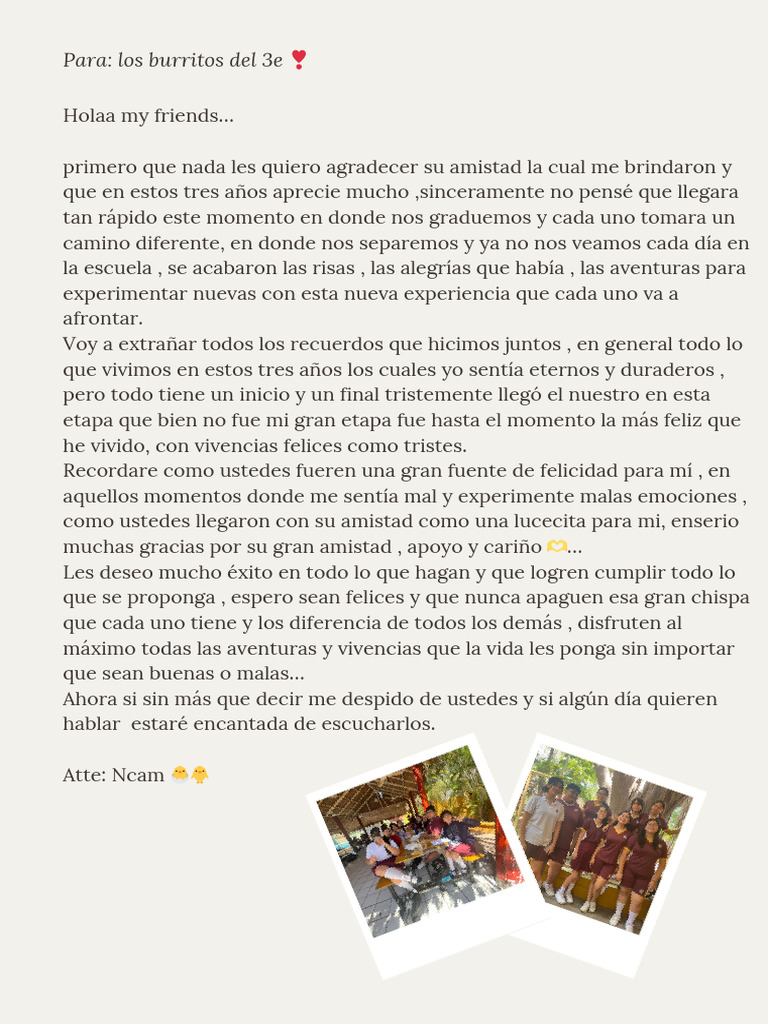 Cream Simple Photo Frame Love Letter | PDF