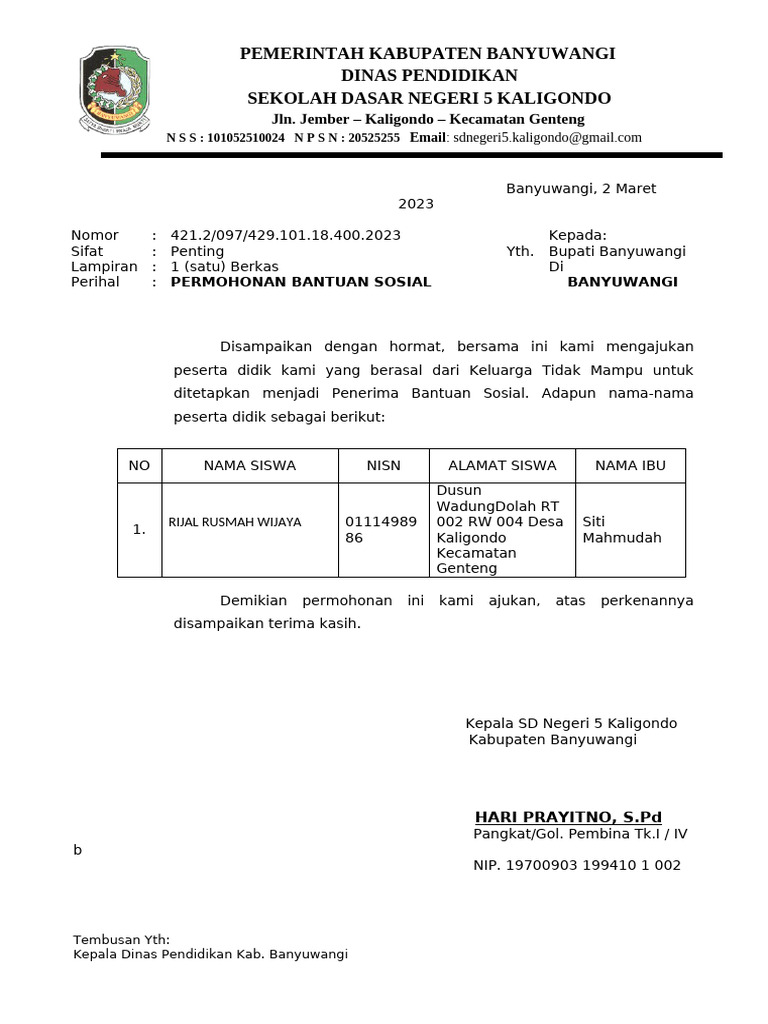 PERMOHONAN BANSOS 2023fix | PDF