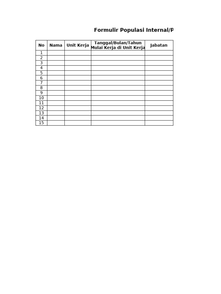 Formulir Data Pegawai Internal | PDF