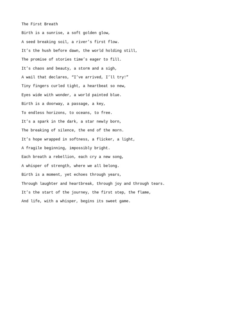 The First Breath | PDF