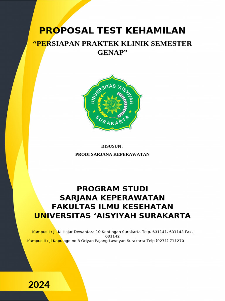 Proposal PP Tets Prodi Sarjana Keperawatan Semster Genap 2023-2024 | PDF