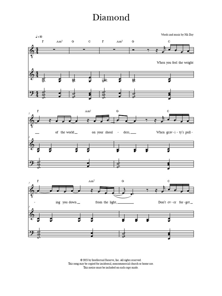 Diamond-Piano Sheet Music | PDF