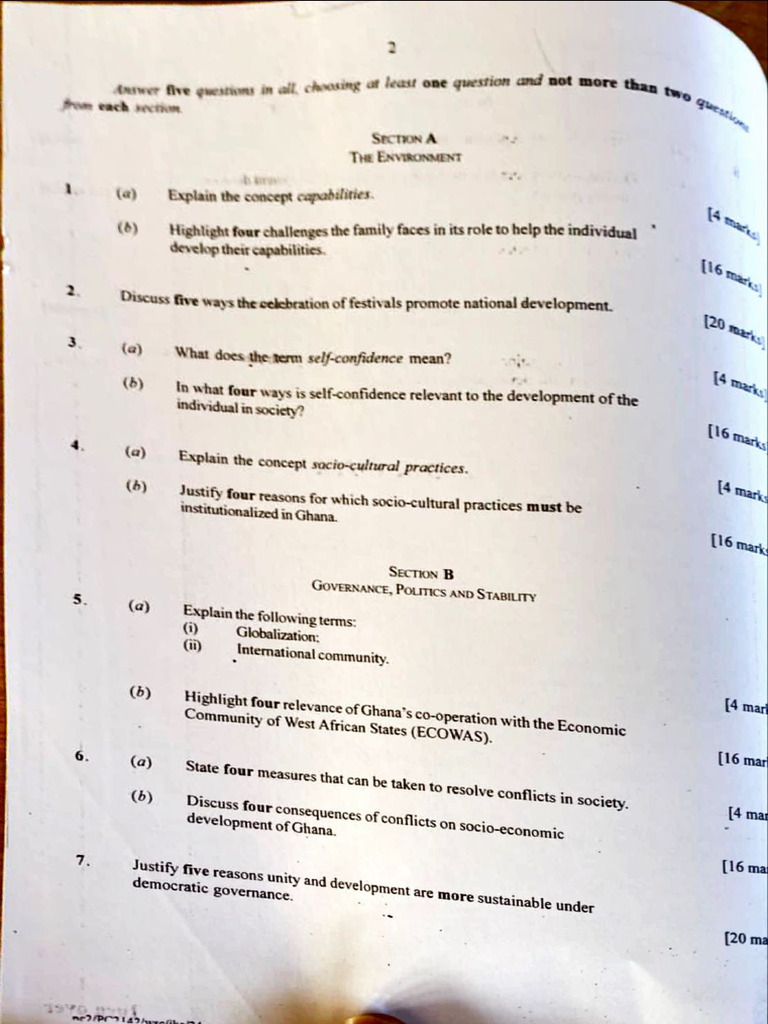 Social Studies Possible Questions For Wassce Candidates Only | PDF