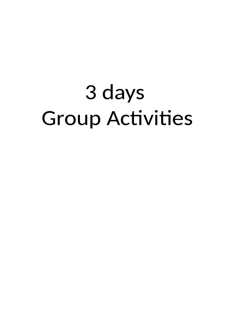 Q2 Week 7 Group Activity Plan | PDF