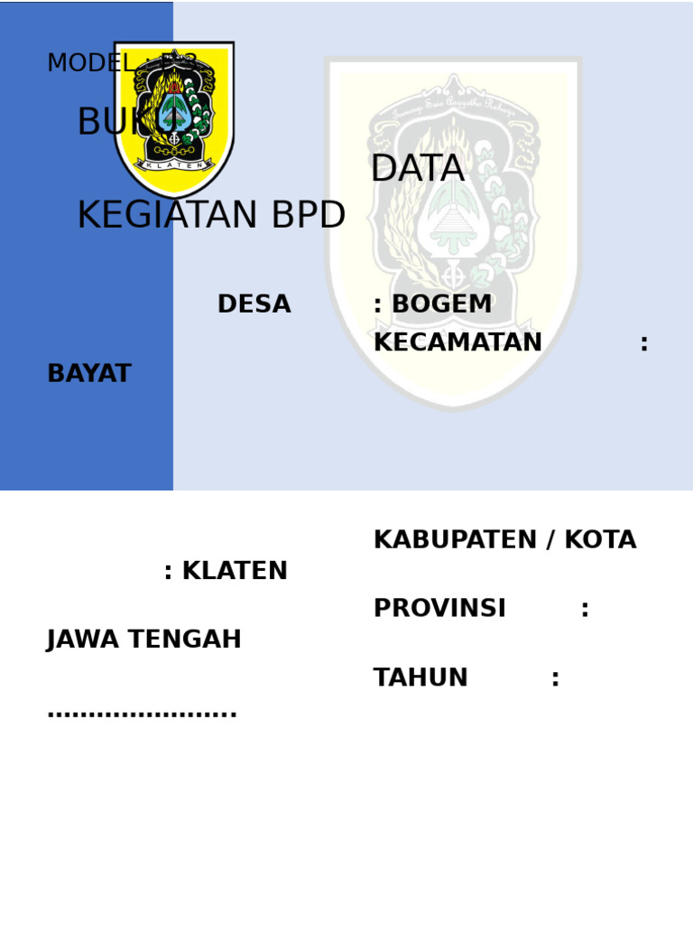 BUKU DATA KEGIATAN BPD | PDF