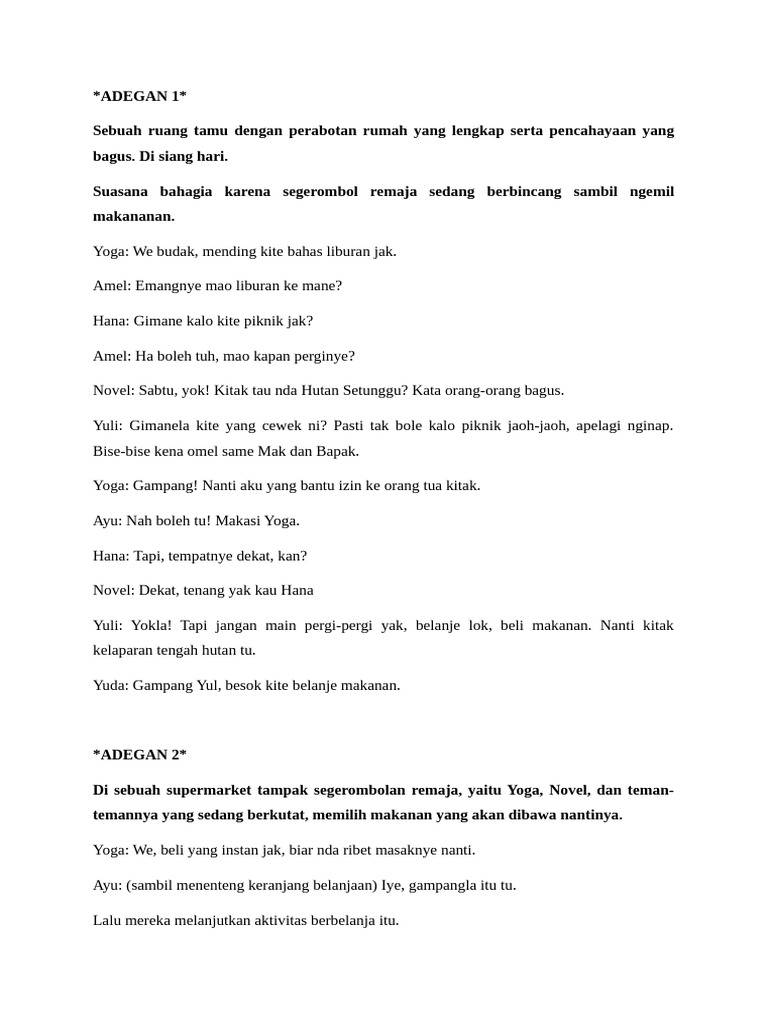 Naskah drama Bindo | PDF