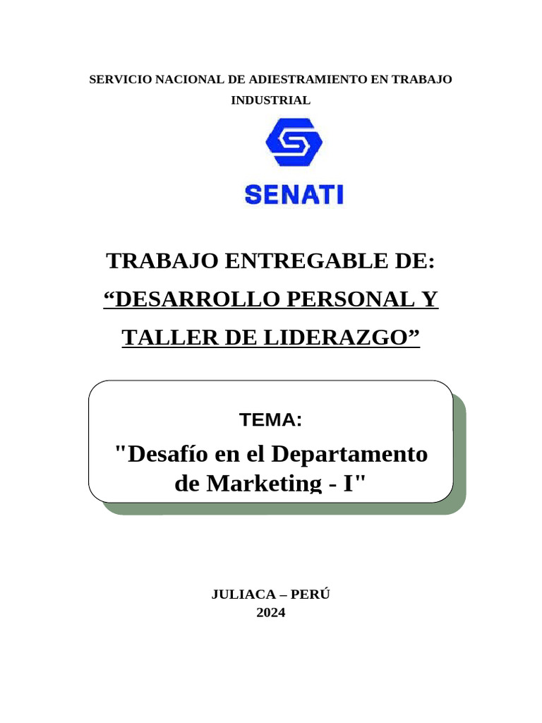 Trabajo Entregable De: "Desarrollo Personal Y Taller de Liderazgo" | PDF | Liderazgo | Estrés ...