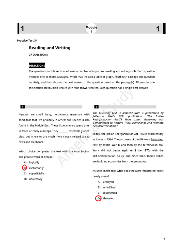 Practice Test 34 | PDF